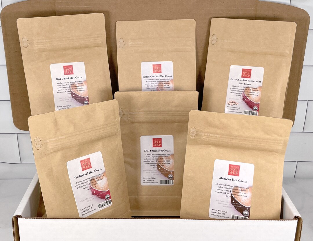 Gourmet Hot Cocoa Collection Gift Box: 6 Specialty Chocolate Flavors - Etsy