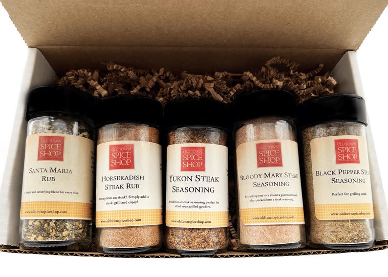Gourmet Steak Seasoning Gift Box - BBQ Rub Sampler for Men - Grilling ...