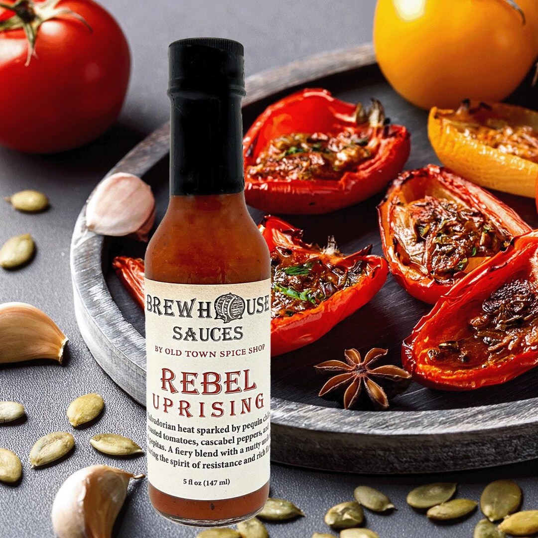 Rebel Uprising Hot Sauce: Pequin Pepper, Roasted Tomato & Pepita - Etsy