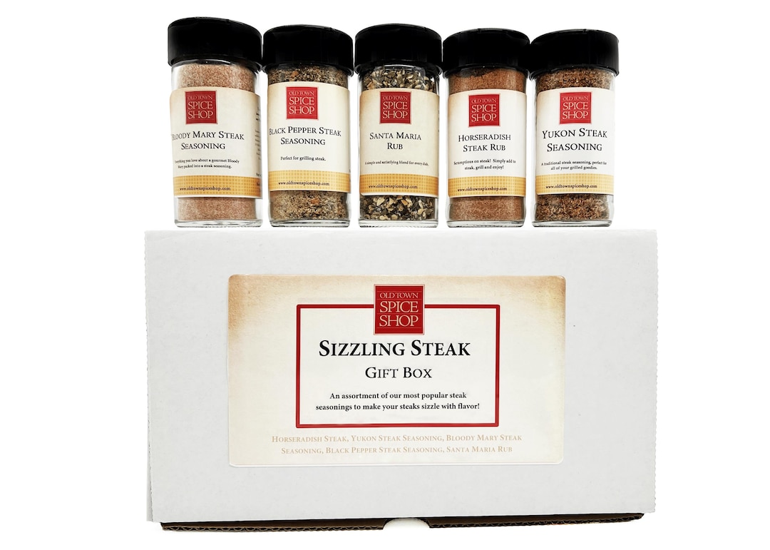 Gourmet Steak Seasoning Gift Box - BBQ Rub Sampler for Men - Grilling ...