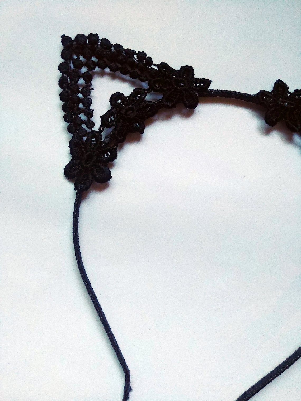 Black Color Lace Cat Ears Headband | Etsy