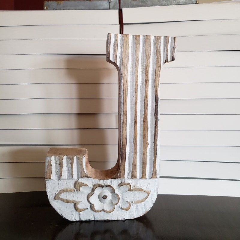 Rustic Wood Letter J - Etsy