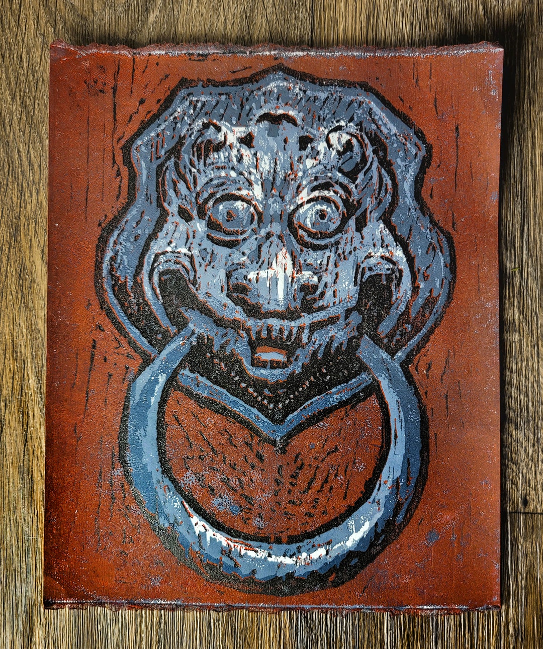Door Knocker - Relief Woodcut Art Print - Limited - Etsy