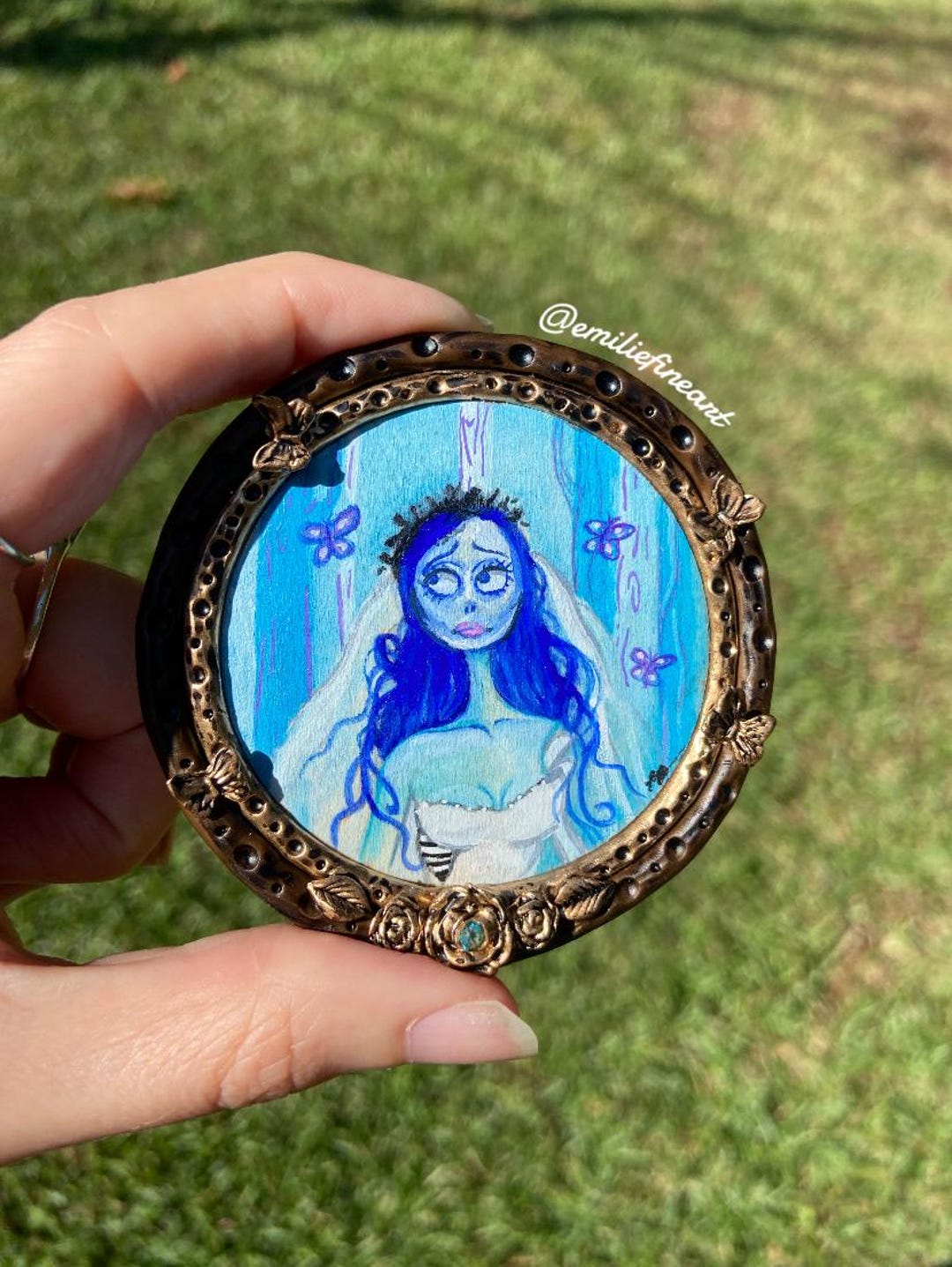 Miniature 1:12th Scale Tim Burton Corpse Bride Painting With Handmade ...
