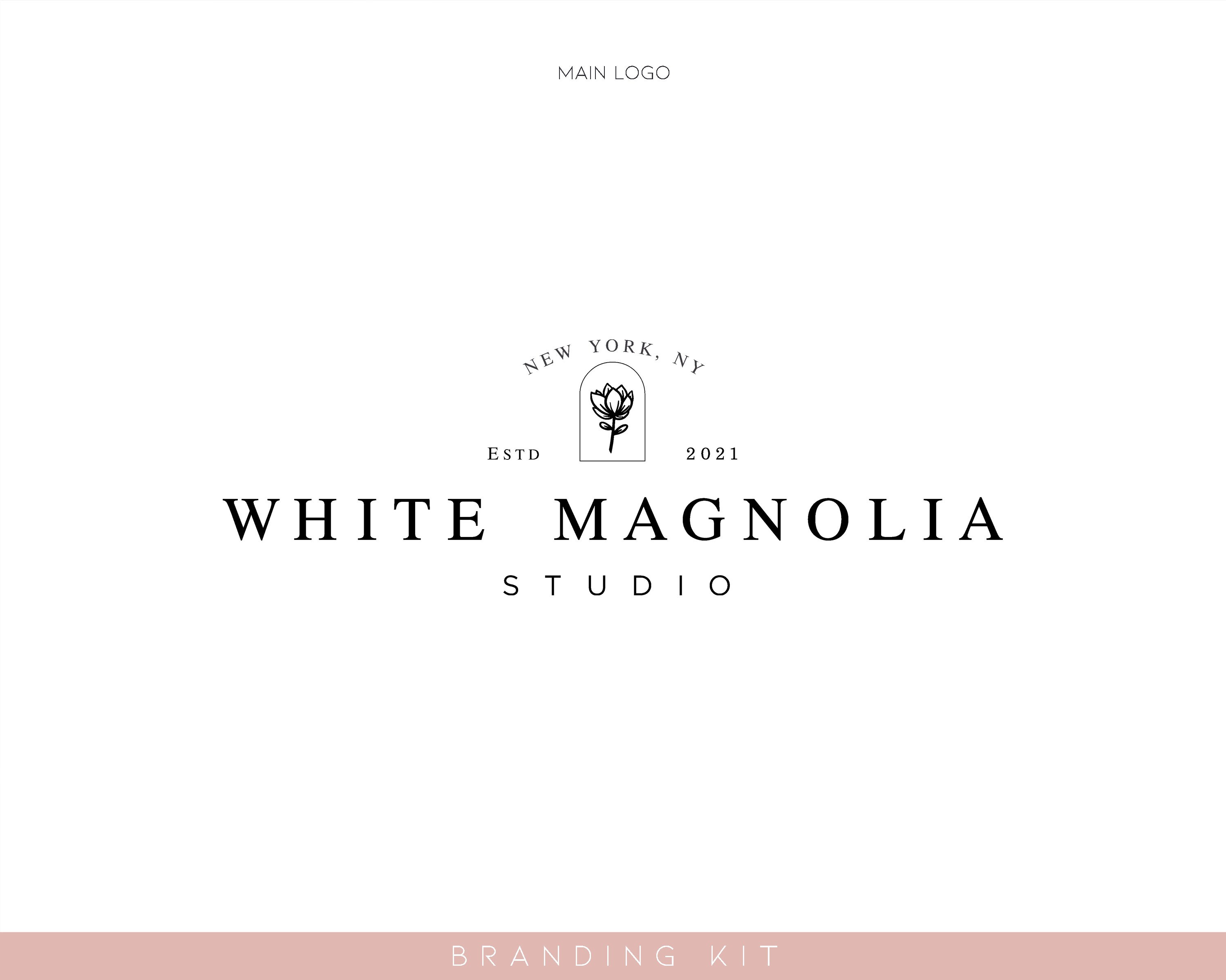 Stationery Graphic Design Flower 112 Magnolia Premade Floral ...
