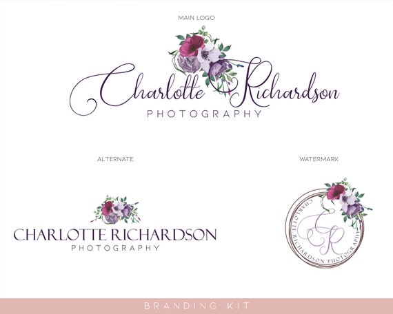 Logo Watermark Branding Kit Package Design No. 171 Flower - Etsy