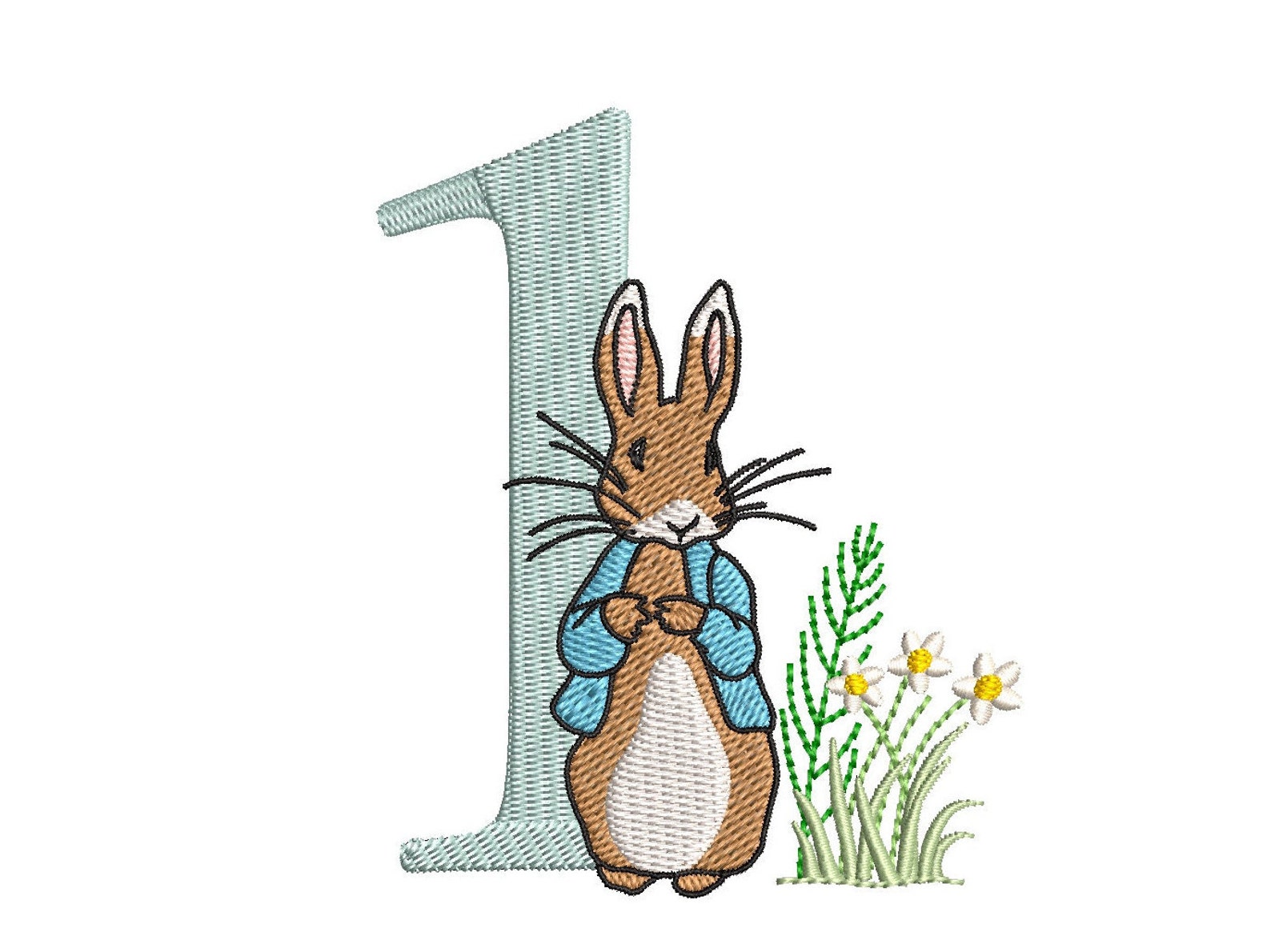 Peter Rabbit Numbers 4inch Embroidery Set Easter Bunny - Etsy