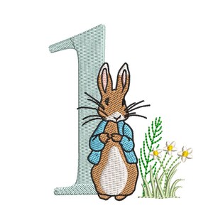 Peter Rabbit Numbers 4inch Embroidery Set Easter Bunny - Etsy