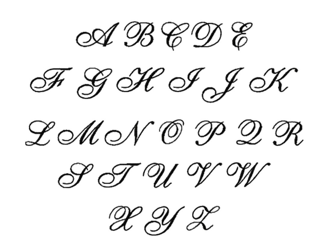 Allegria 6x10 Embroidery Font for Monograms Script Embroidery - Etsy