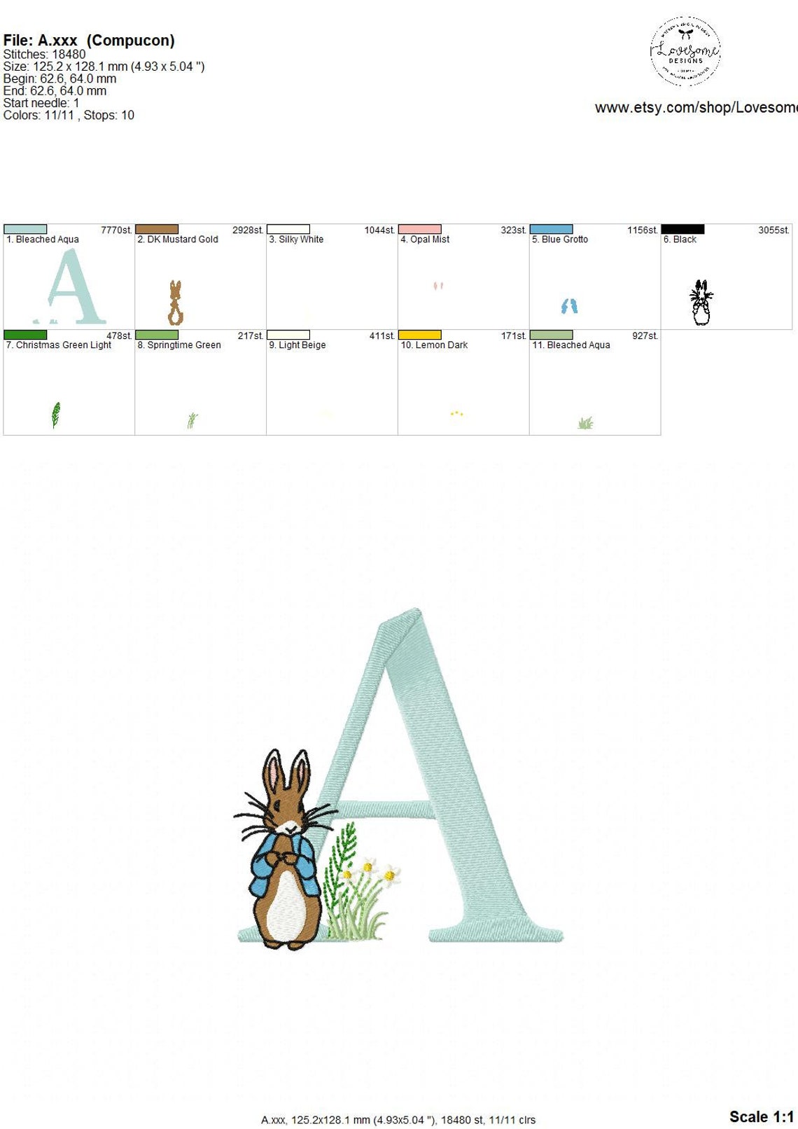 Peter Rabbit Monogram Font 5inch Embroidery Font Easter Bunny | Etsy