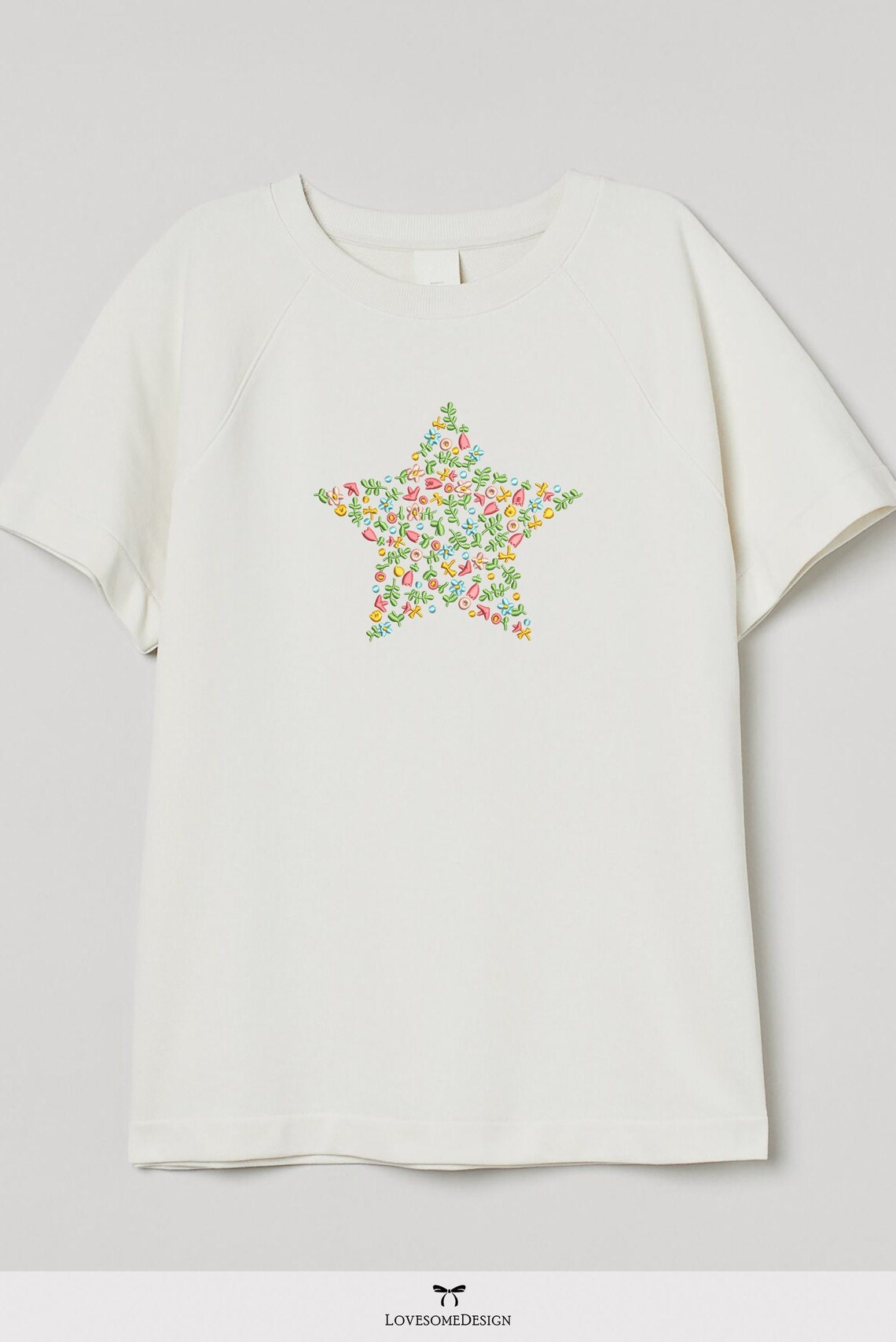 Floral Fill Star 8X8 Embroidery Design Modern Floral Fill - Etsy