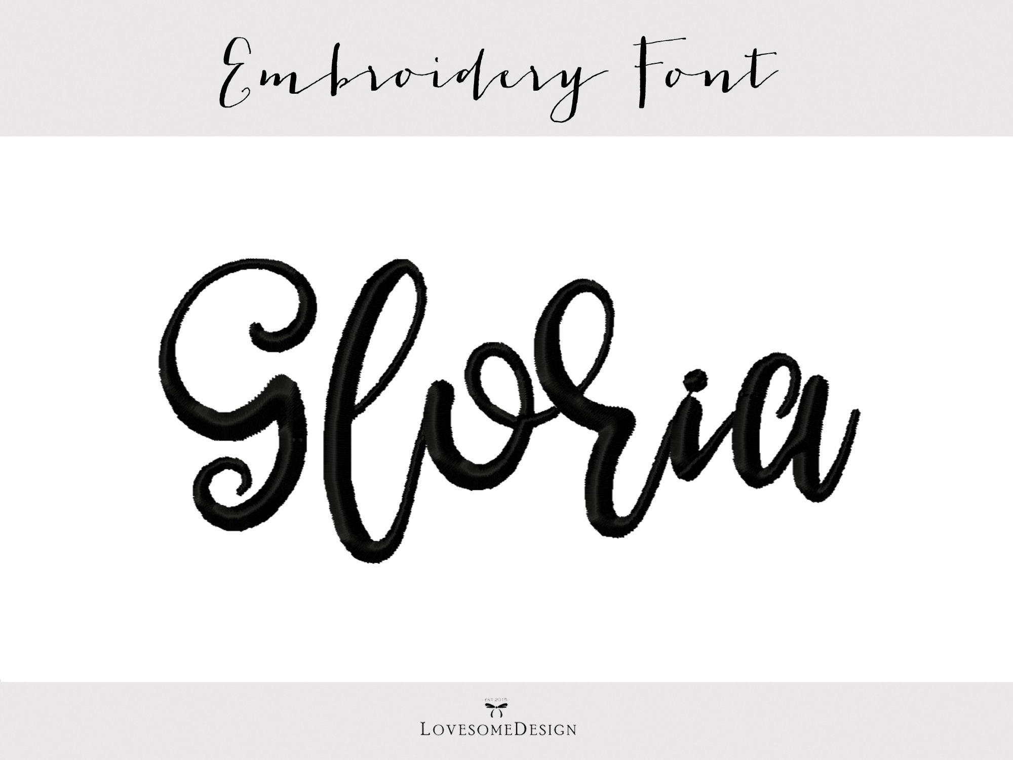 Gloria 2inch bordado fuente script bordado fuente caligrafía | Etsy