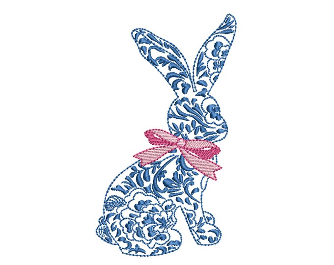 Boxwood Bunny Topiary Machine Embroidery Design - Etsy