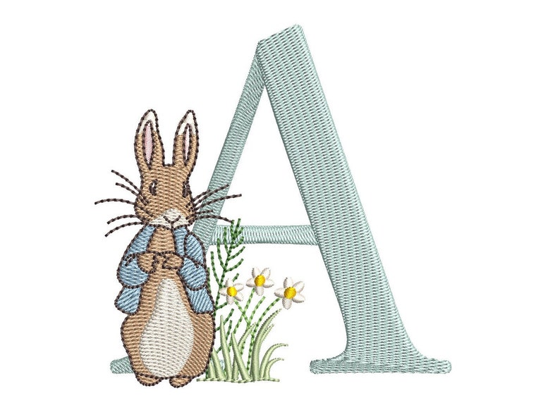 Peter Rabbit Alphabet 4inch A-Z Machine Embroidery Font - Etsy
