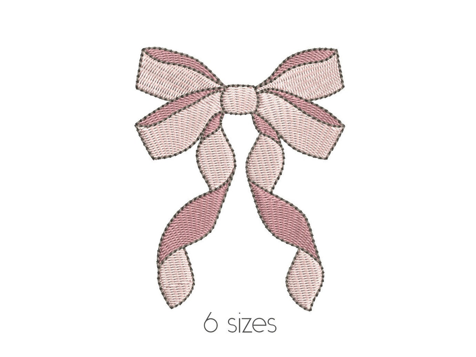 Fancy Bow Mini Embroidery Design Six Sizes Modern Decorative - Etsy