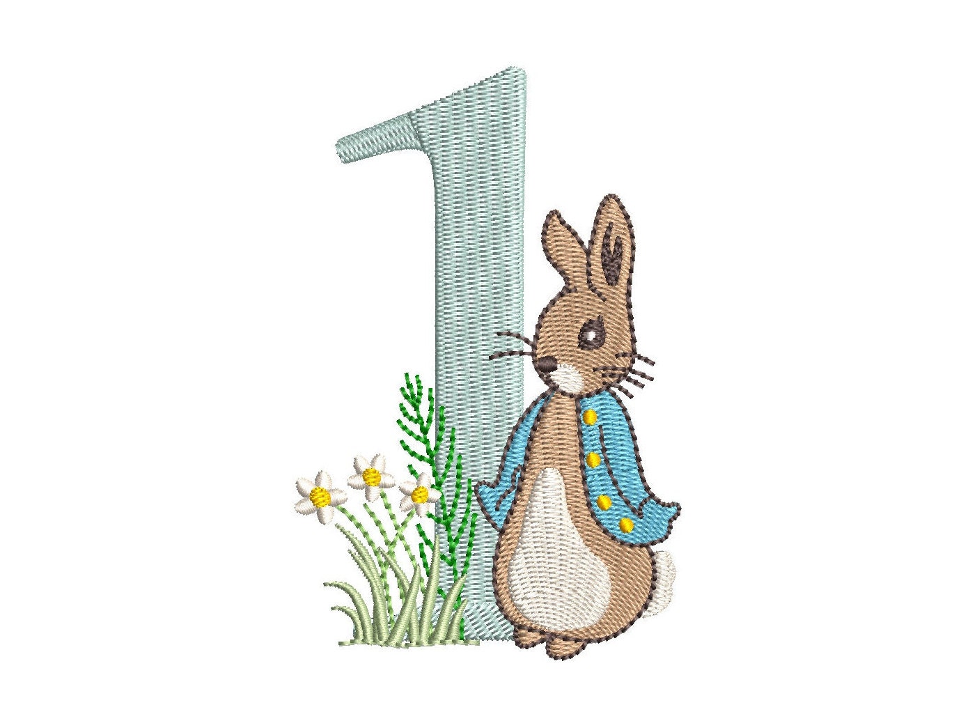 Peter Rabbit Numbers 4inch Embroidery Set Easter Bunny - Etsy Denmark