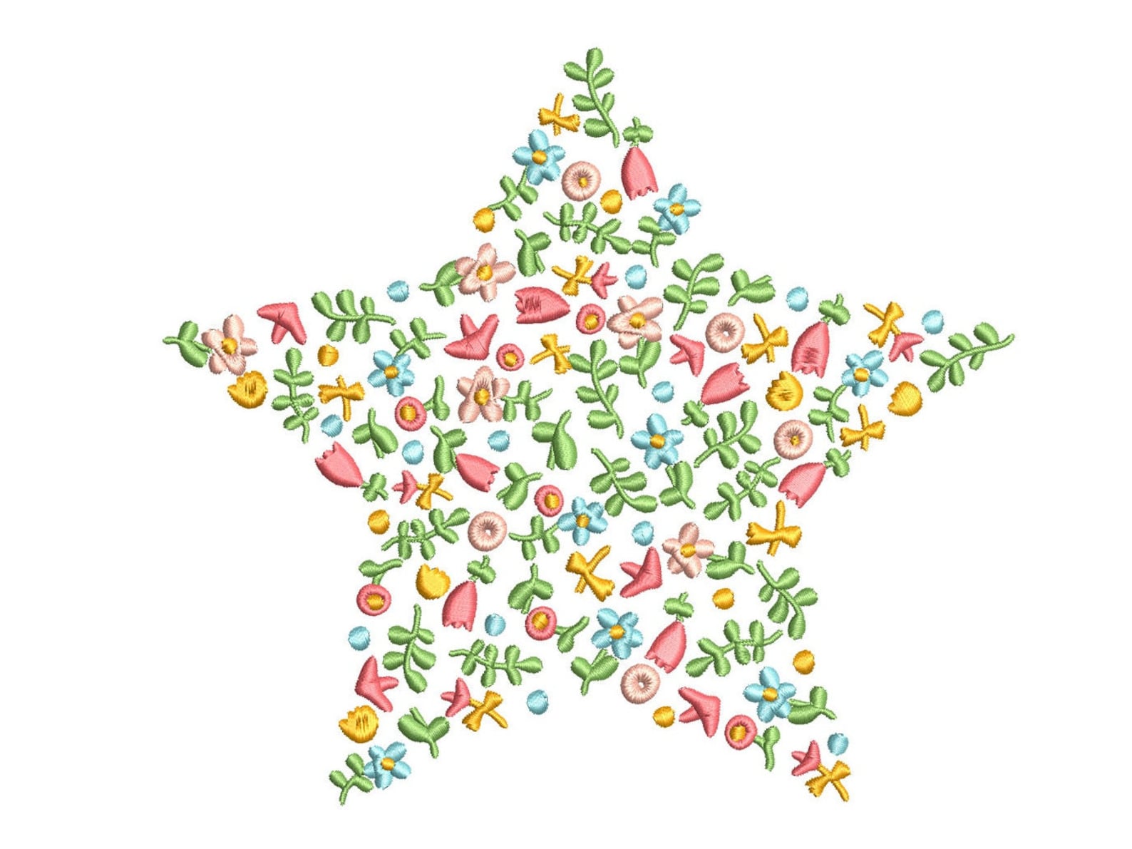 Floral Fill Star 8X8 Embroidery Design Modern Floral Fill - Etsy