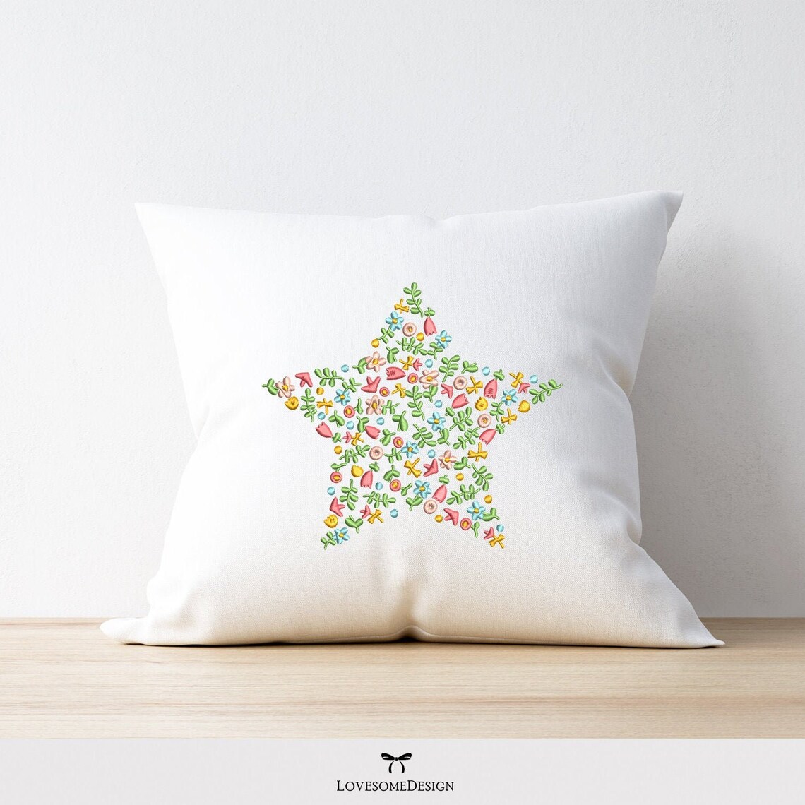 Floral Fill Star 8X8 Embroidery Design Modern Floral Fill - Etsy