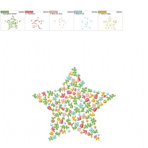 Floral Fill Star 8X8 Embroidery Design Modern Floral Fill - Etsy