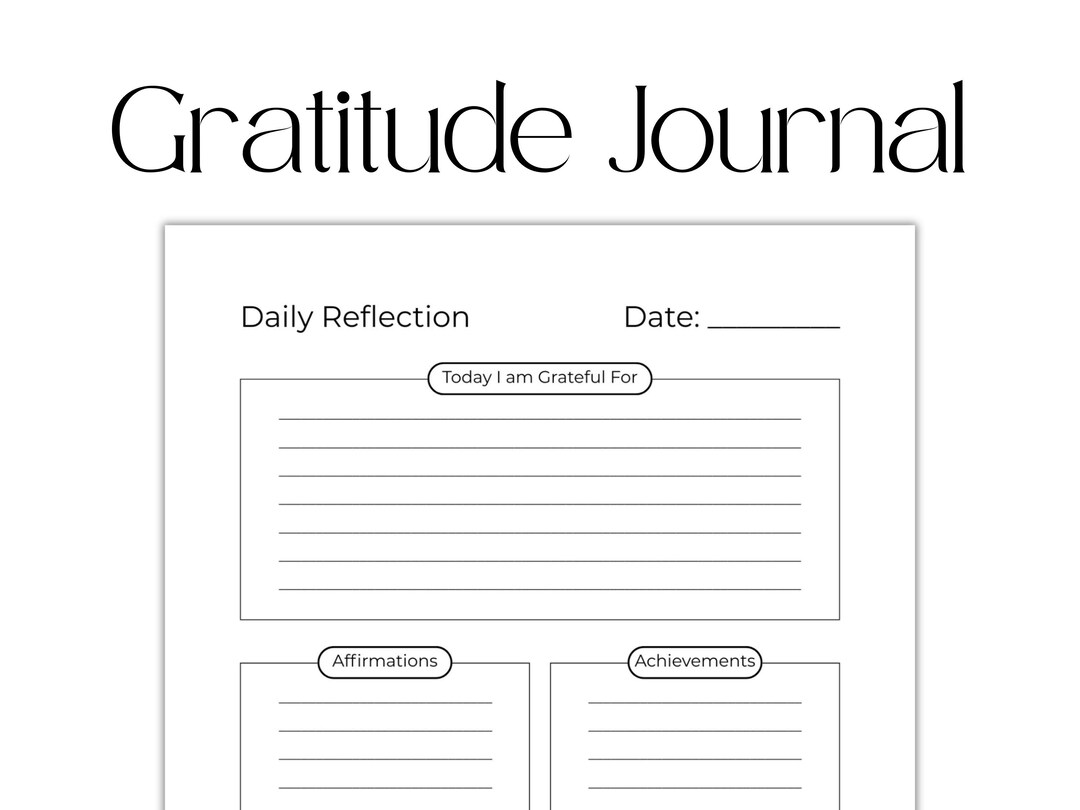 Gratitude Journal Printable Daily Weekly Morning Planner Mindfulness ...