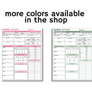 Editable Nurse Report Sheet | Printable, Digital | Nurse Brain Sheet, Single Patient Reporting ...