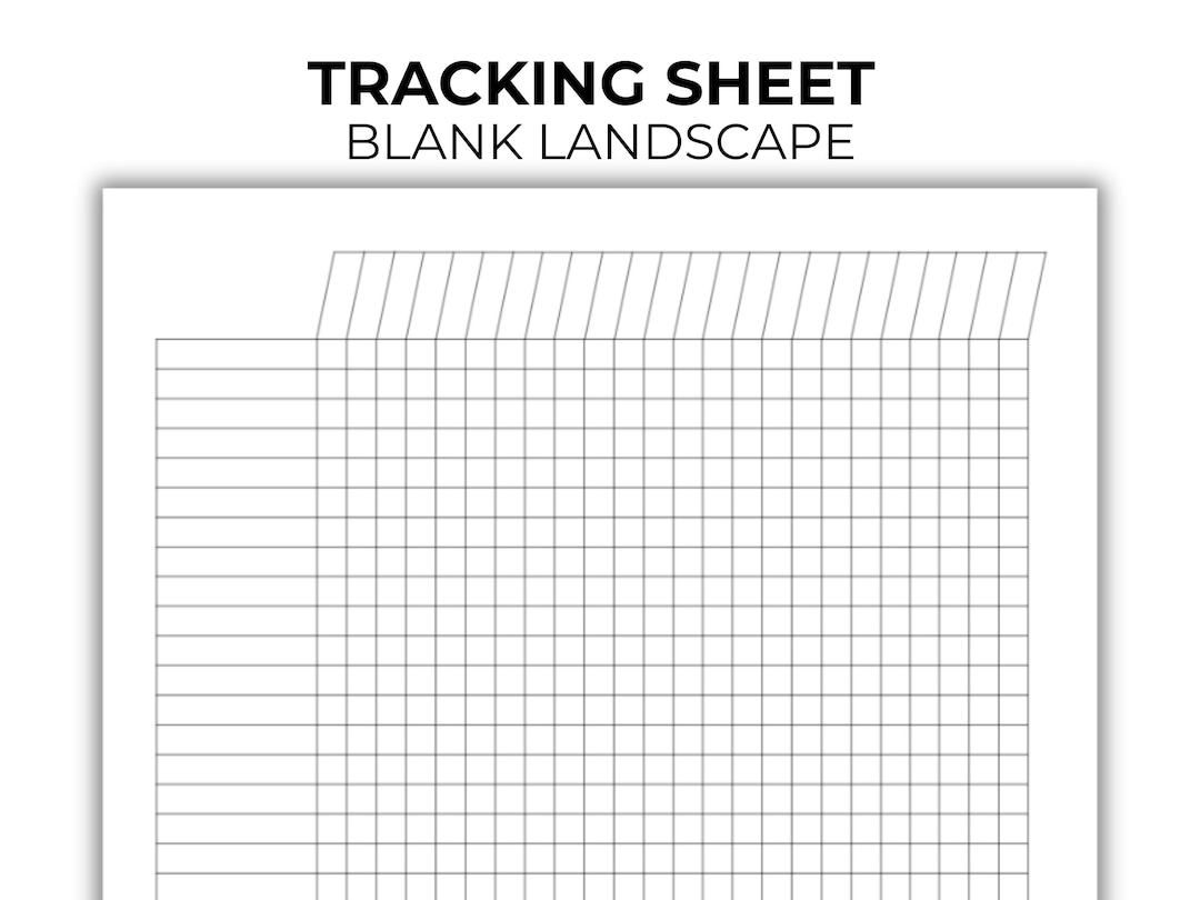 Printable Blank Tracking Spreadsheet | Instant Download PDF | Habit ...