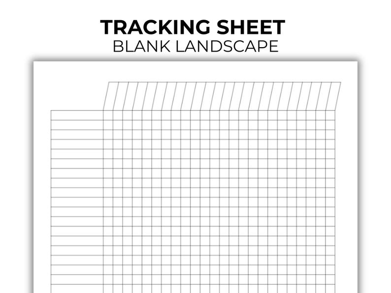 Printable Blank Tracking Spreadsheet | Instant Download PDF | Habit ...