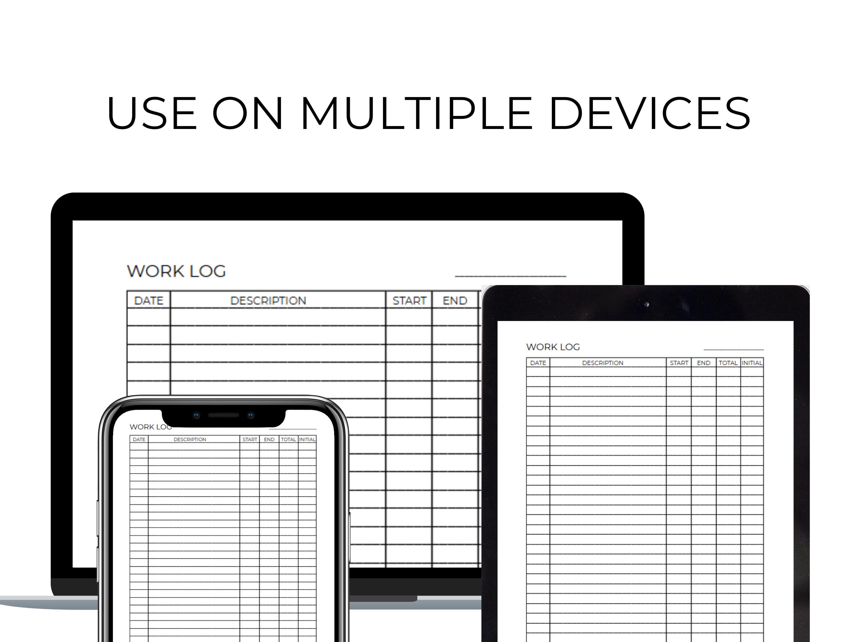 Employee Work Hours Log, Printable PDF, Daily Time Sheet Log ...