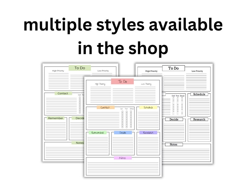 Printable ADHD Brain Dump Sheet | Adult ADHD Planner | Daily to Do List ...