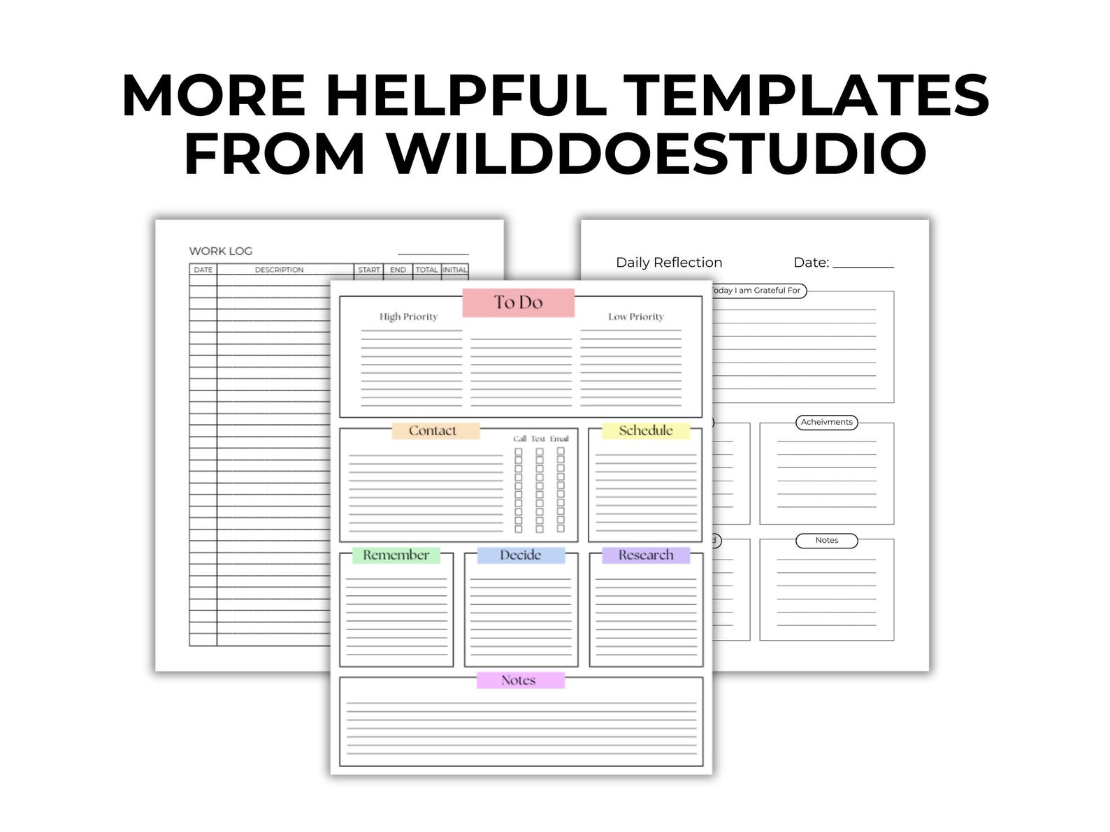 Employee Work Hours Log, Printable PDF, Daily Time Sheet Log ...