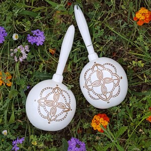 White Maraca pair - Etsy