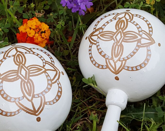 White Maraca pair - Etsy