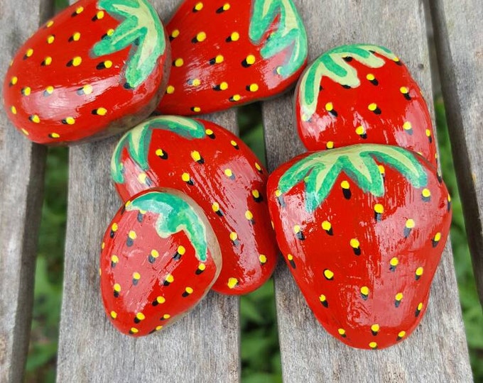 Berry Lucky Stones Strawberry Rocks set of 6 - Etsy
