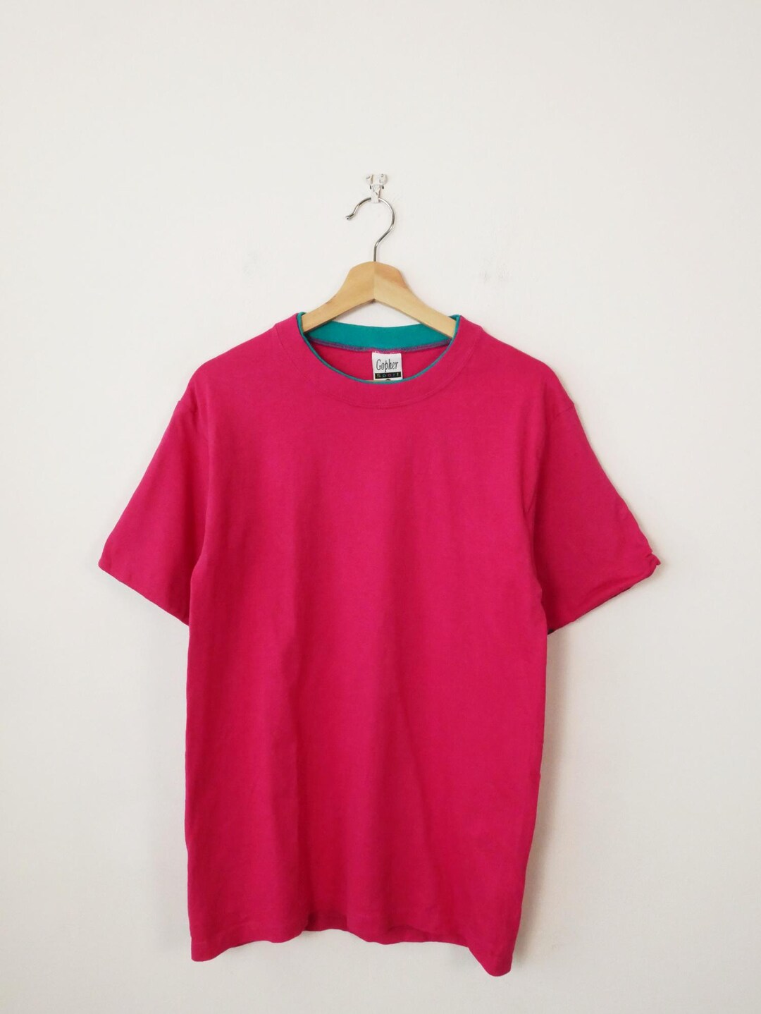 Vintage Gopher Sport Pink and Teal Ringer T-shirt Made in USA - Etsy