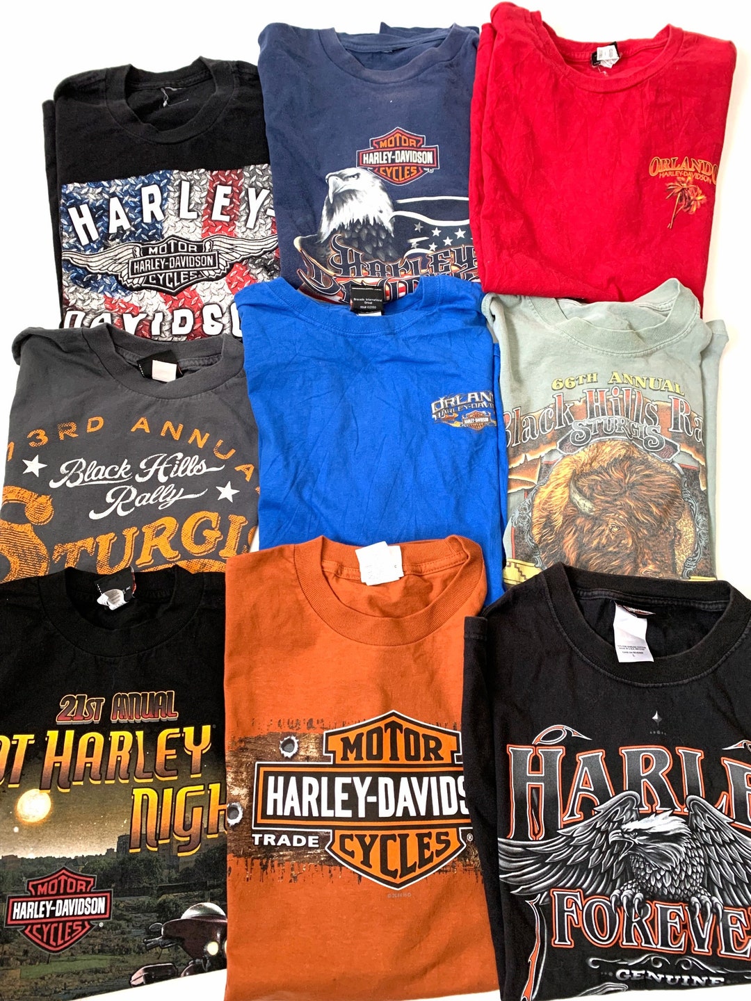 Set of 5/wholesale Harley Davidson Men's T-shirts/5 Pack Mix Sizes - Etsy