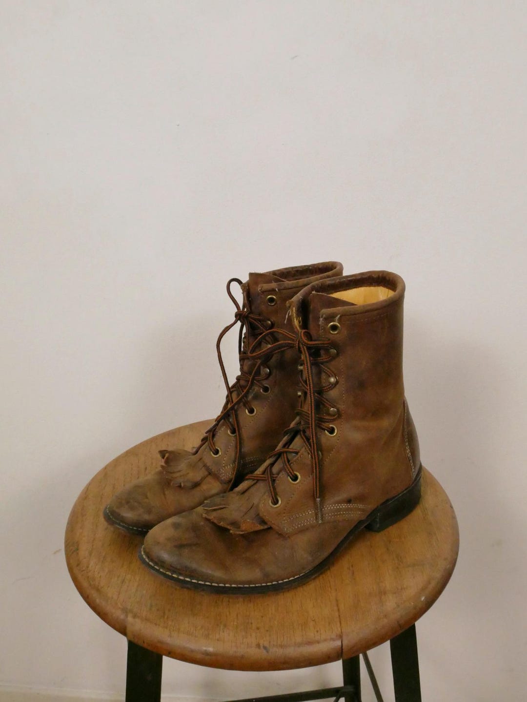 Vintage Laredo Women's Lace up Kiltie Roper Boots/women's 9.5 - Etsy