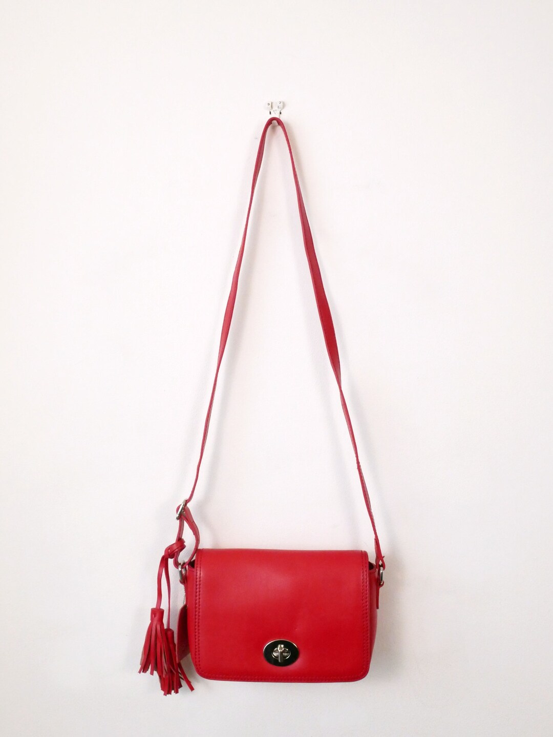 Vintage Danier Red Leather Crossbody Purse/bag - Etsy