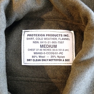 Vintage 1980's Canadian Army Cold Whether Wool Field Shirt/deadstock ...