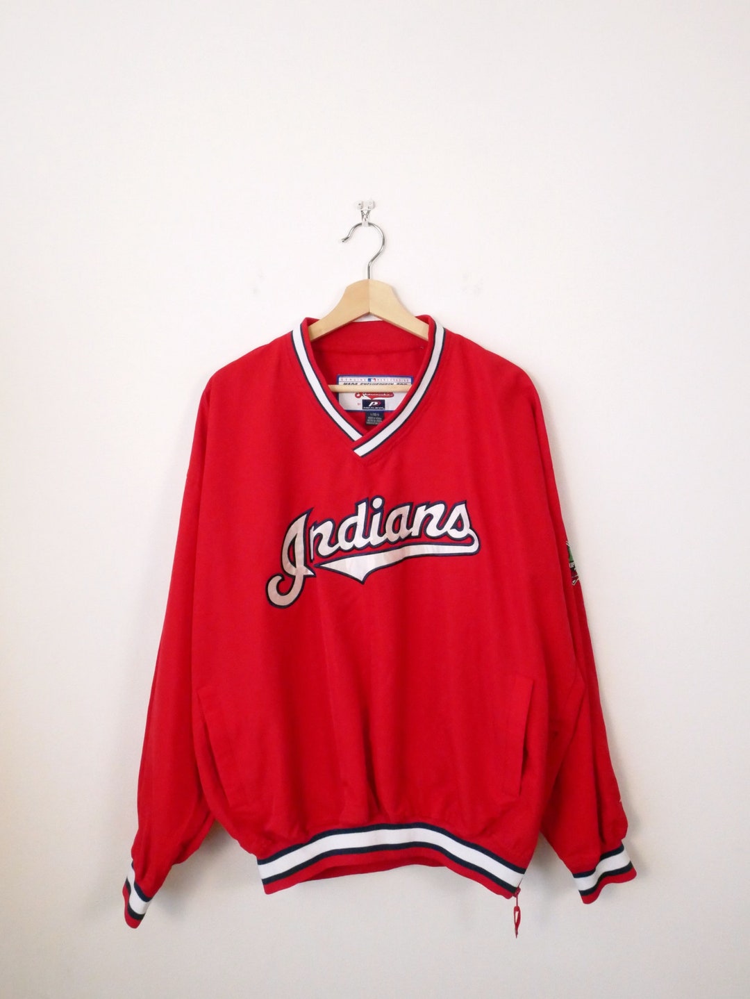Cleveland Indians Red Pullover Windbreaker/mlb/pro Player - Etsy