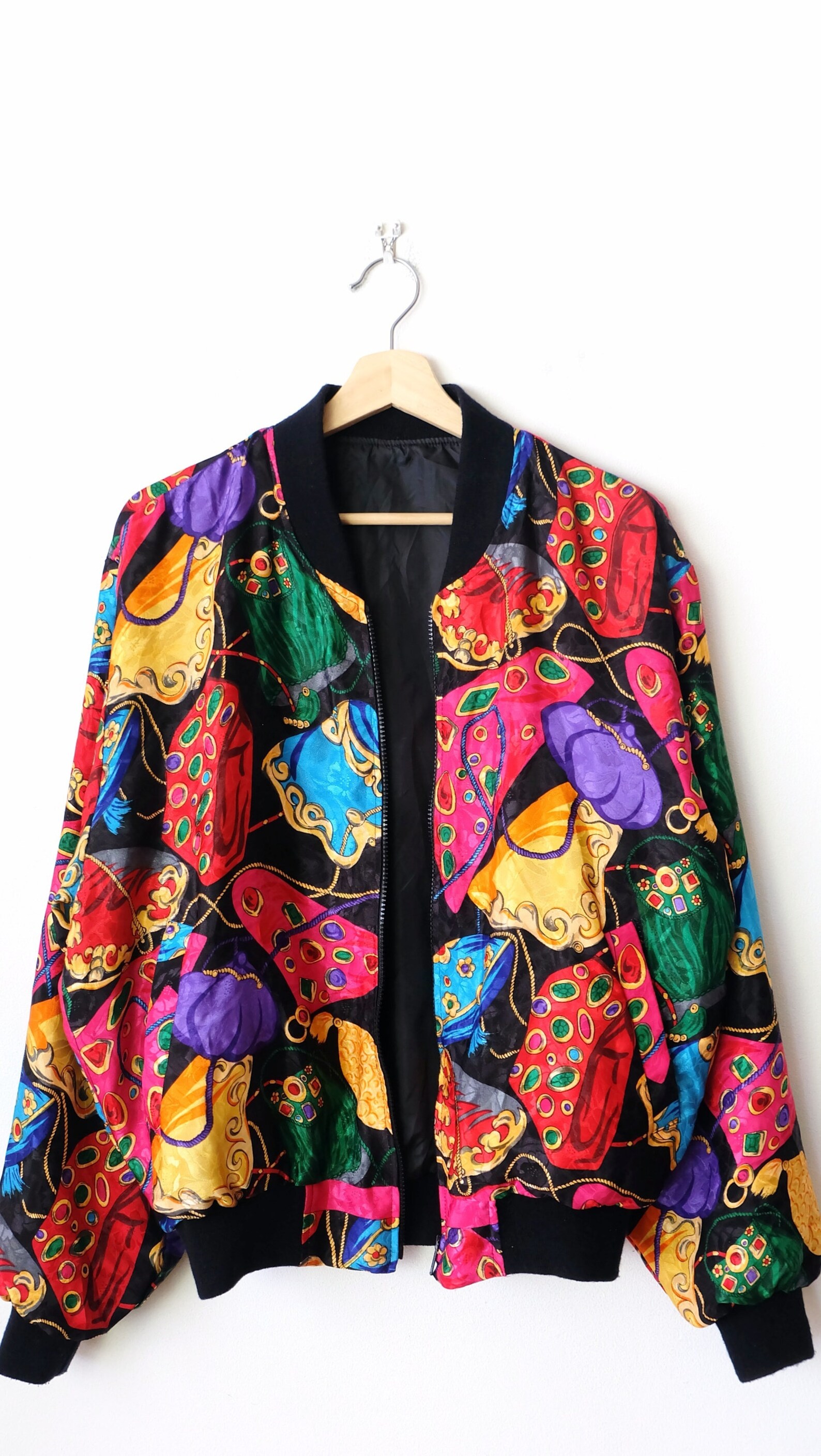 Vintage Baroque/ Baroque Print Windbreaker/bomber Jacket - Etsy