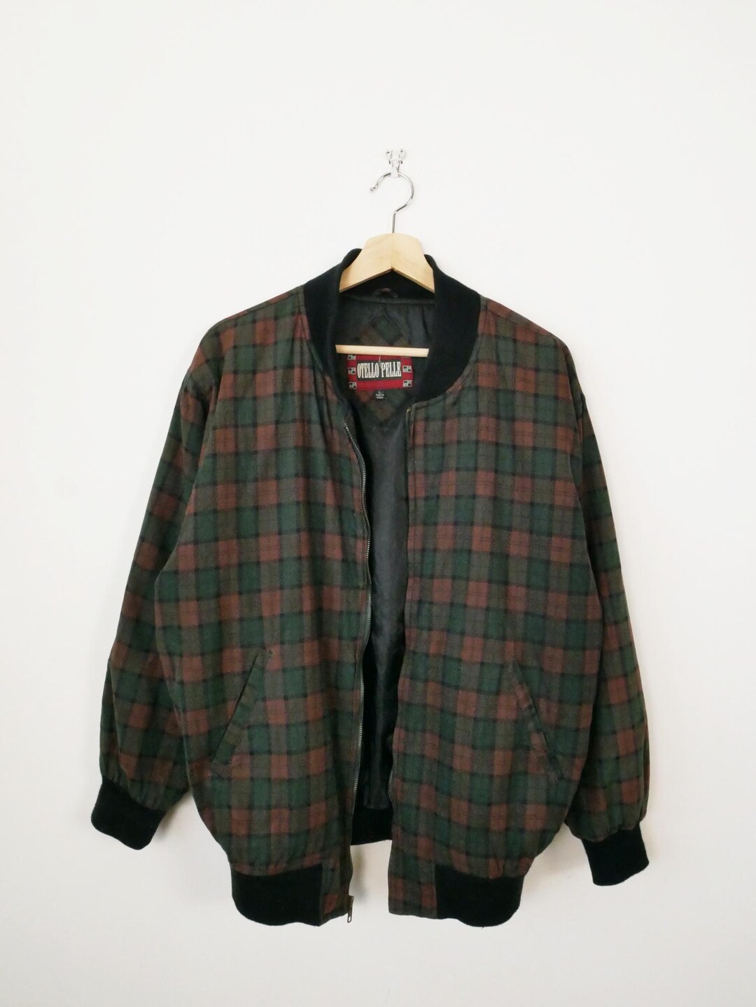 Vintage 1990s Men's Plaid Bomber Jacket - Etsy