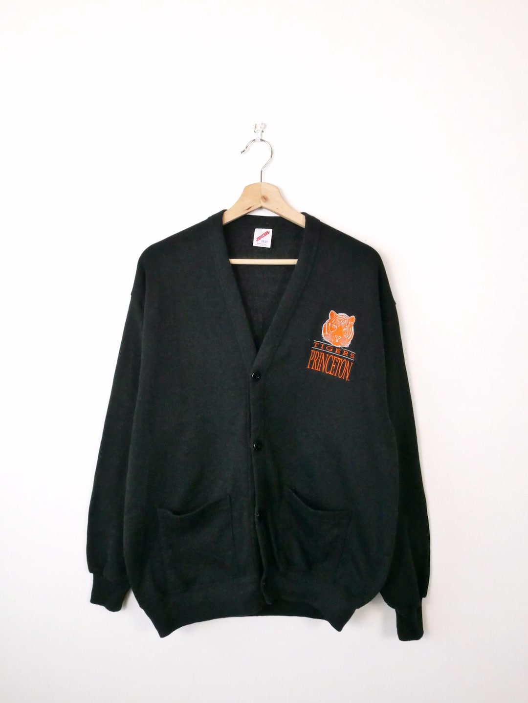 Vintage Princeton University Tigers V-neck Sweatshirt Cardigan/black ...