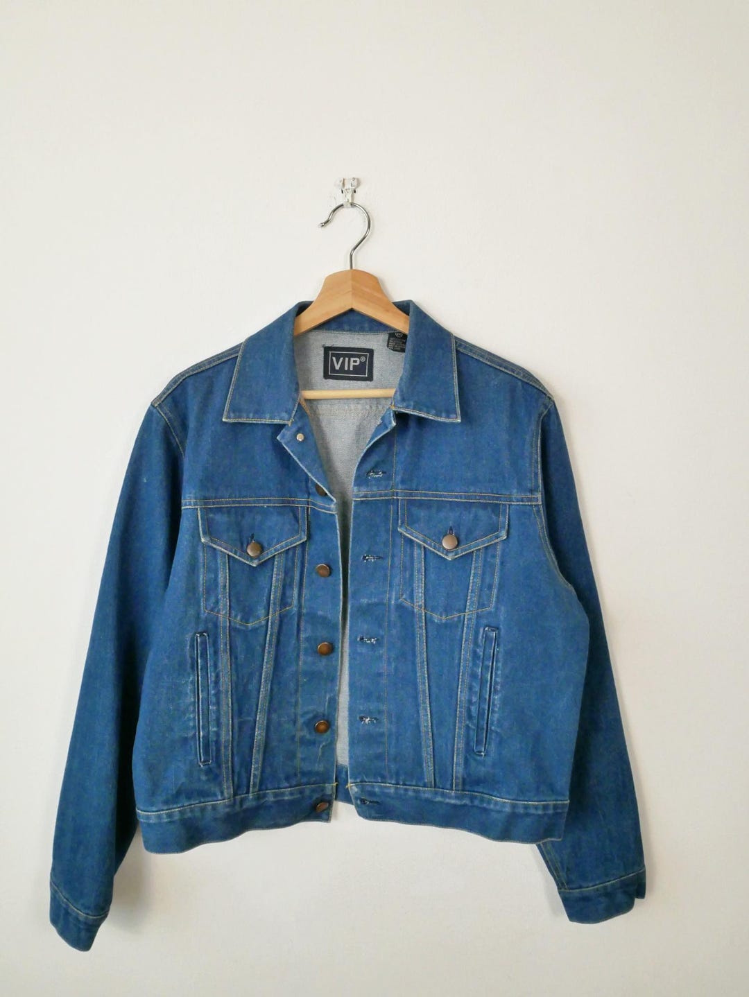 Vintage VIP Men's Jean Jacket/denim Trucker Jacket - Etsy
