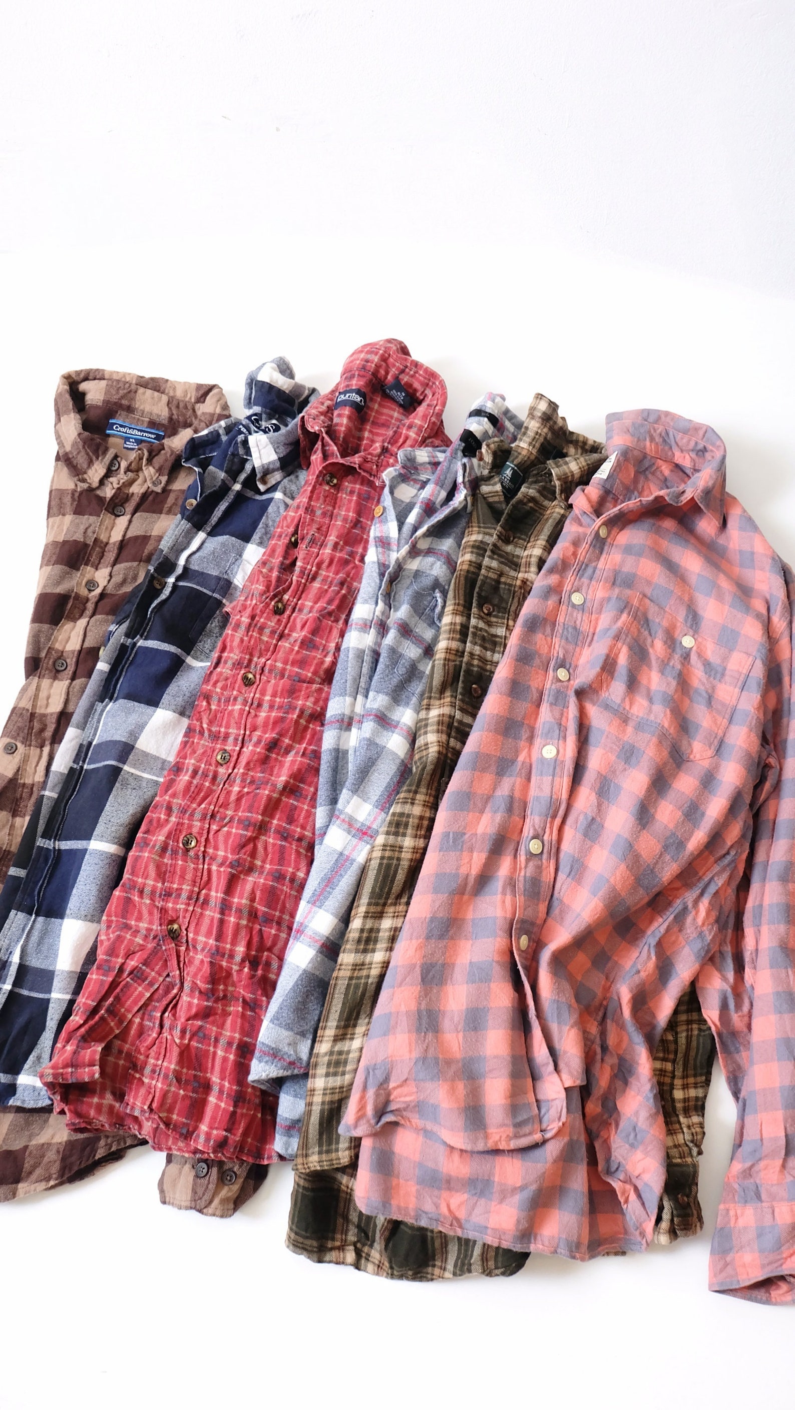 Set of 5/wholesale Vintage/upcycled Men's Flannel - Etsy
