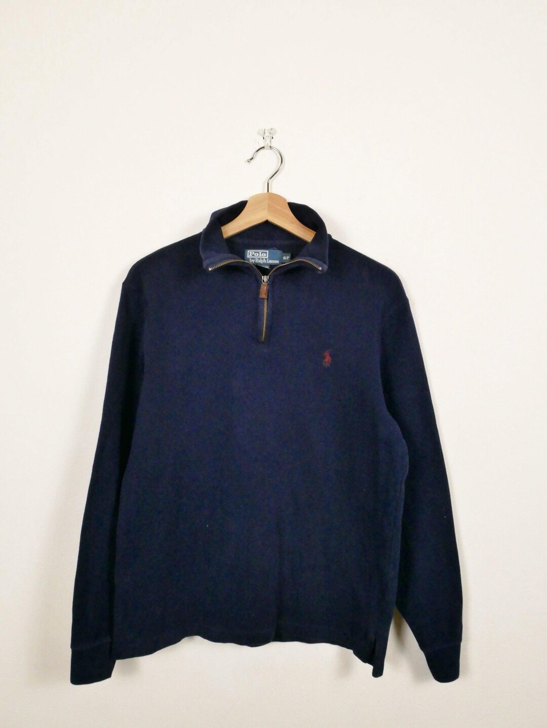 Polo Ralph Lauren Classic Solid 1/4 Zip Pullover Navy Sweater Size S - Etsy
