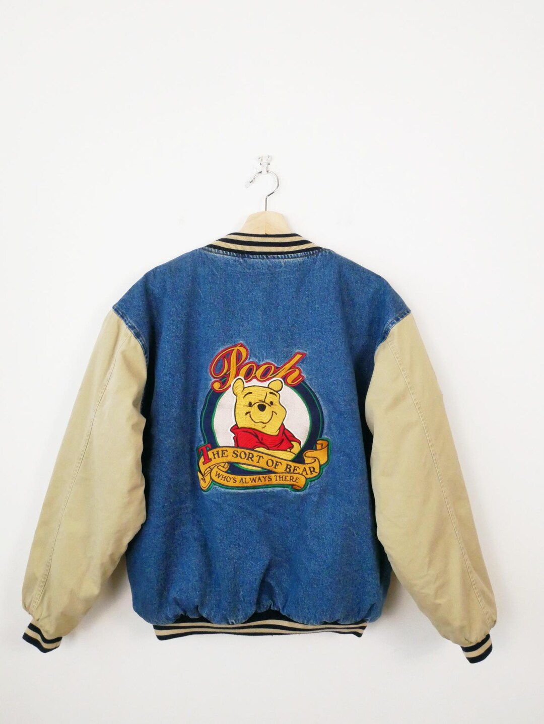 Vintage 90s Winnie the Pooh Varsity Jean Jacket/bomber Jacket/unisex - Etsy