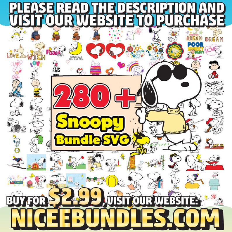 Mega Snoopy Svg, Snoopy Bundle Svg, Charlie Brown Svg, Snoopy Clipart ...