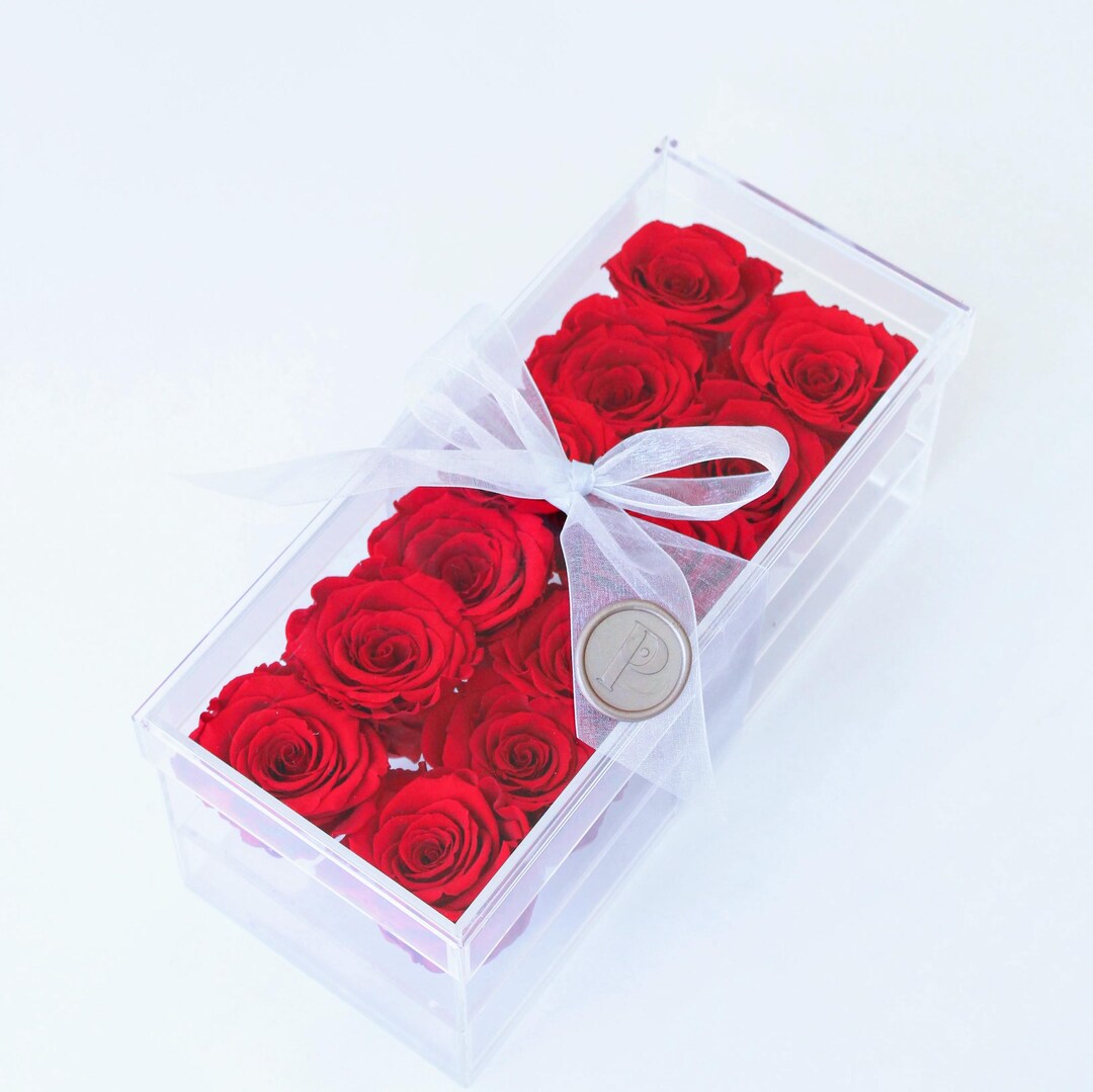Infinity Roses Bouquet in a Box With a Drawer for Jewelry or Make up ...