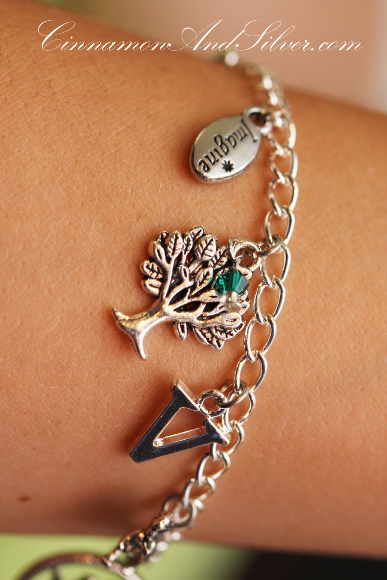 Custom Silver Charm Bracelet, Personalized Charm Bracelet, Personalized ...