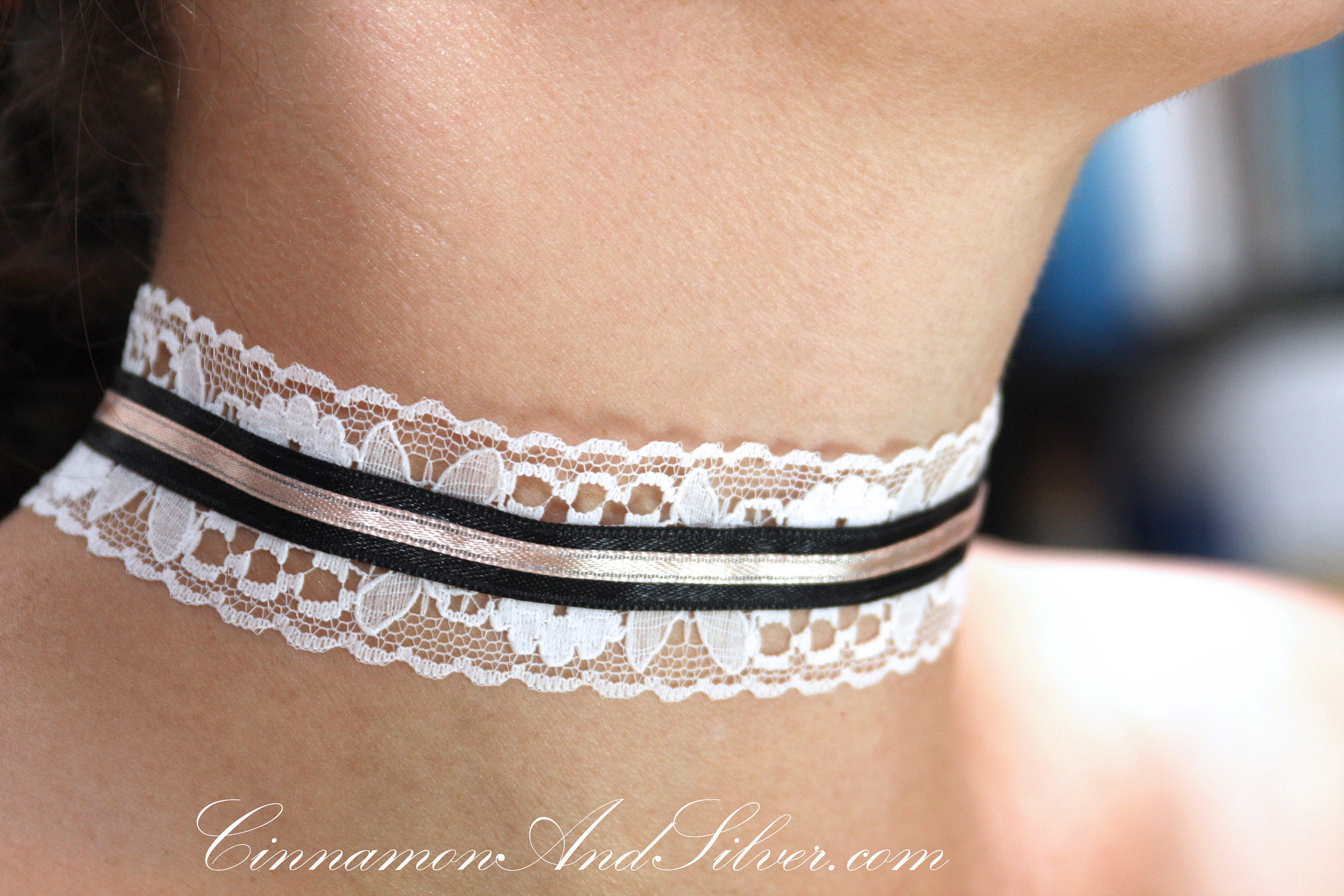 White French Lace Choker Romantic Choker Necklace Pink Lace | Etsy